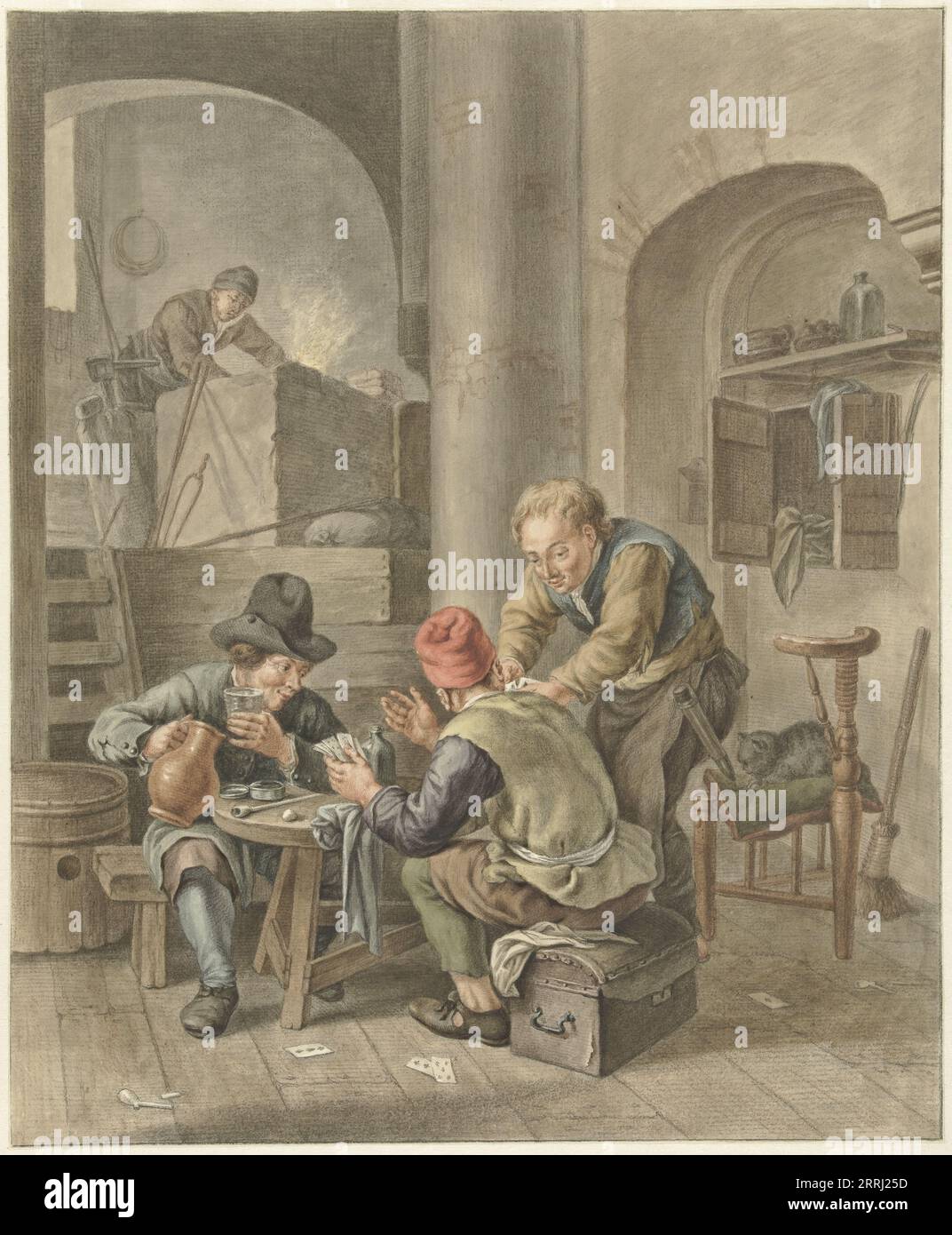 The Card Players, 1741-1820 Stock Photo - Alamy