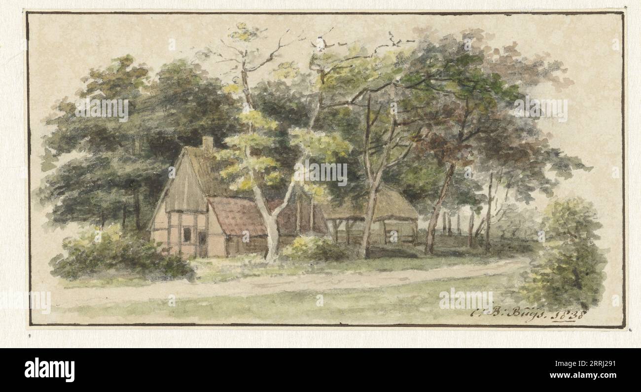 Farm among trees, 1838 Stock Photo - Alamy