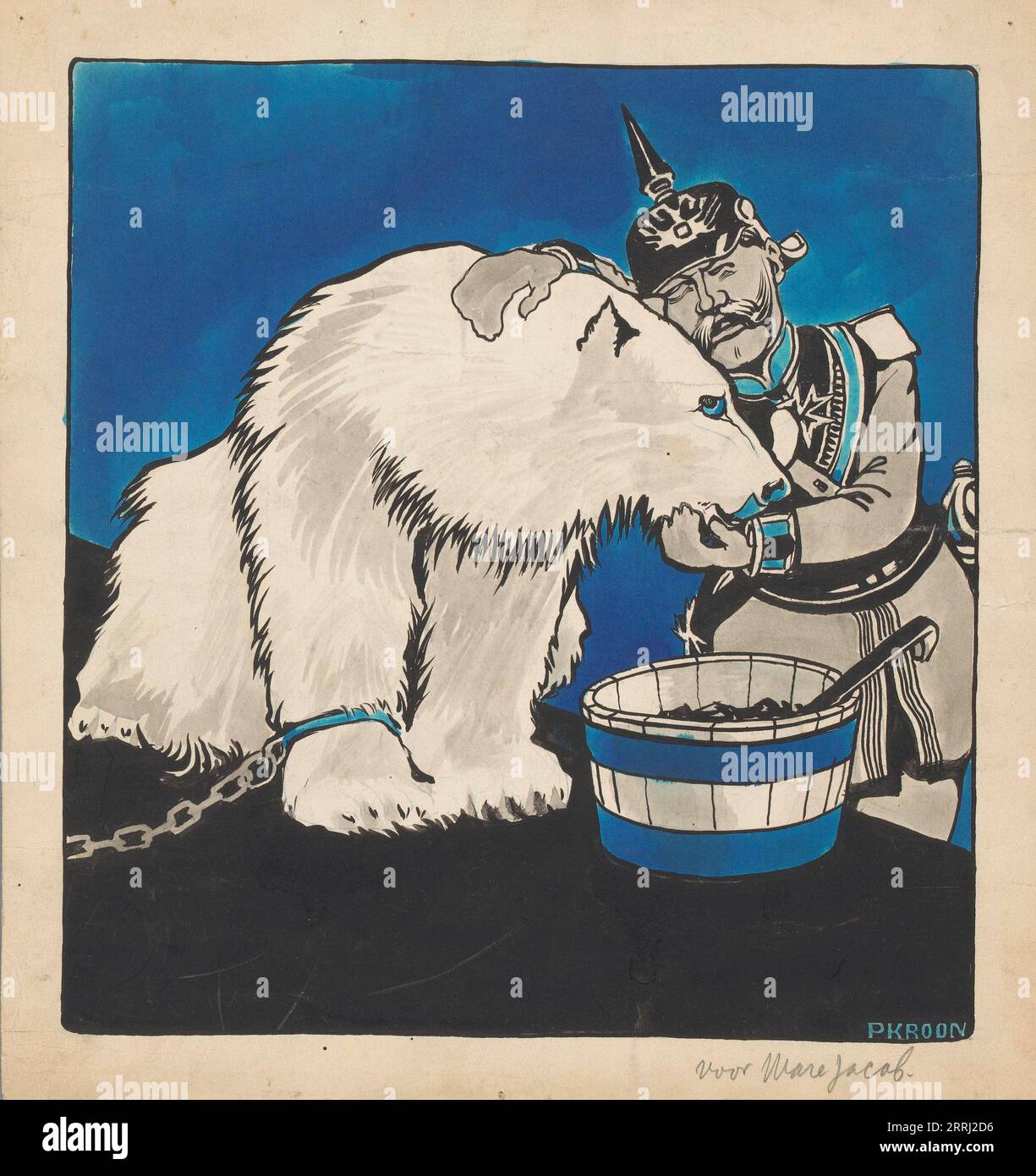 Germany and Russia, 1920-1930. A German soldier hugs a chained bear ...