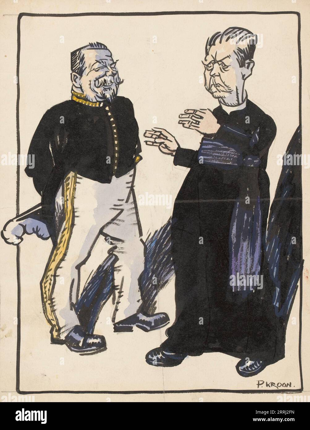 Minister and a priest, 1920-1930. A smiling politician and a gloomy ...