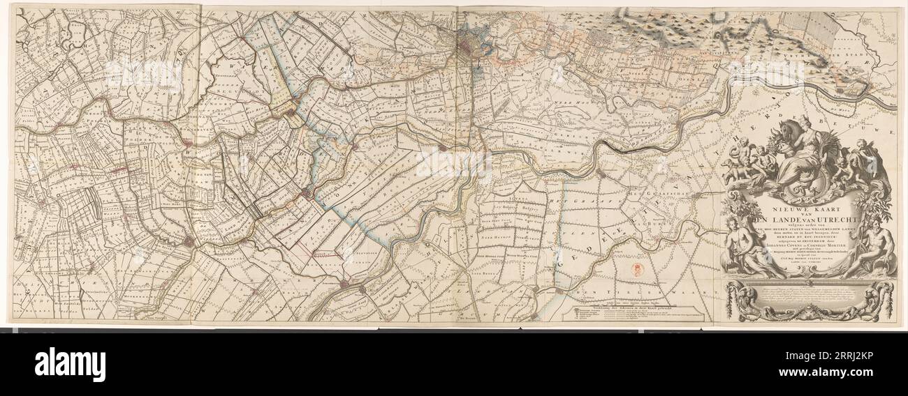 Map of the province of Utrecht (bottom part), 1743. Lower part of a map ...