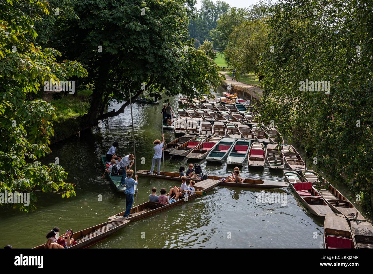 Oxford, UK, 8th September 2023. Students having fun punting on the ...