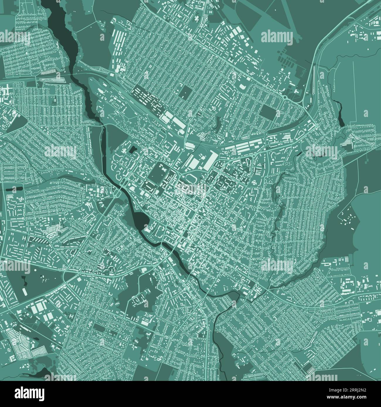 Green Kropyvnytskyi map, Ukraine, detailed municipality map, skyline ...
