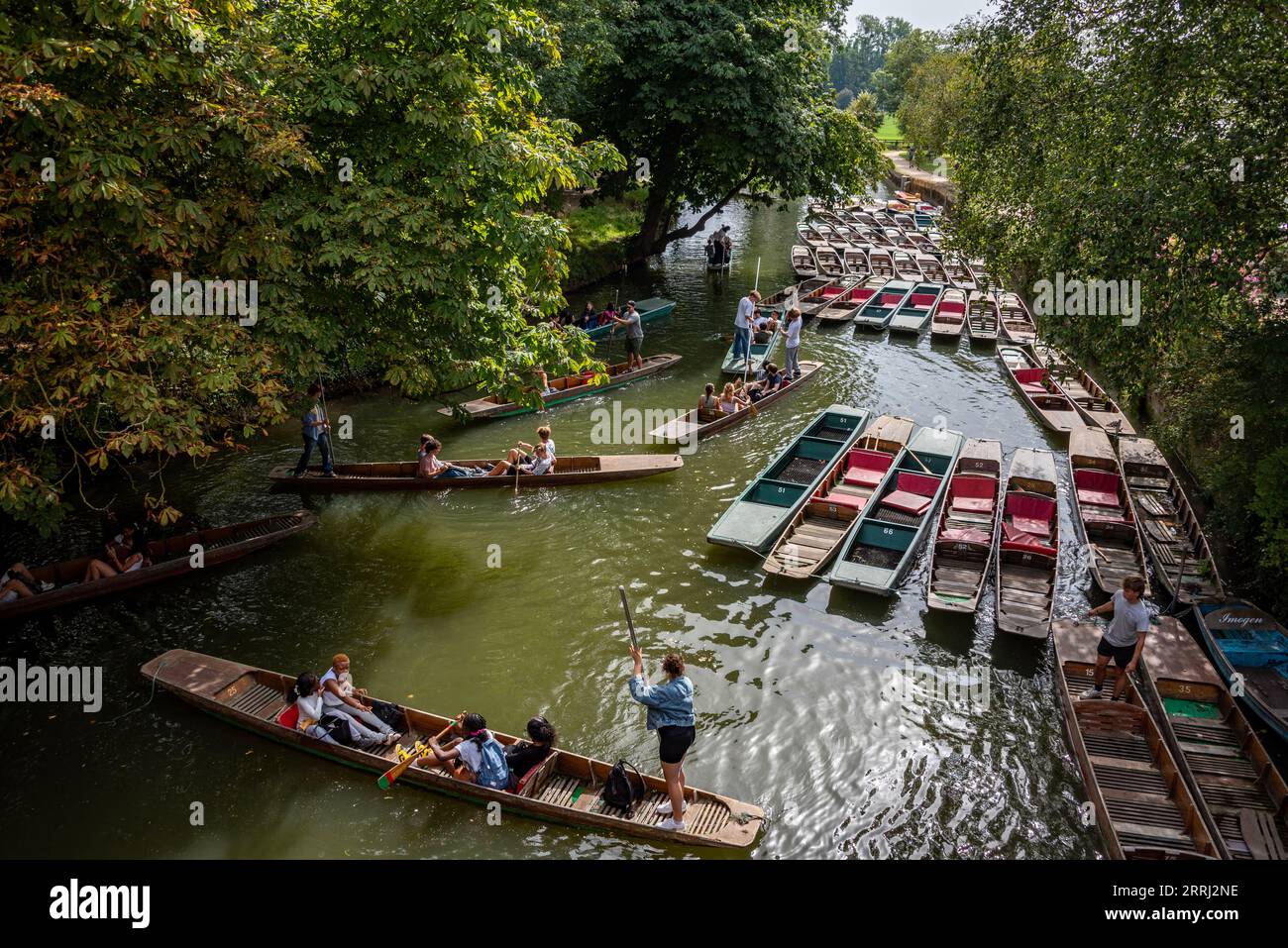 Oxford, UK, 8th September 2023. Students having fun punting on the ...