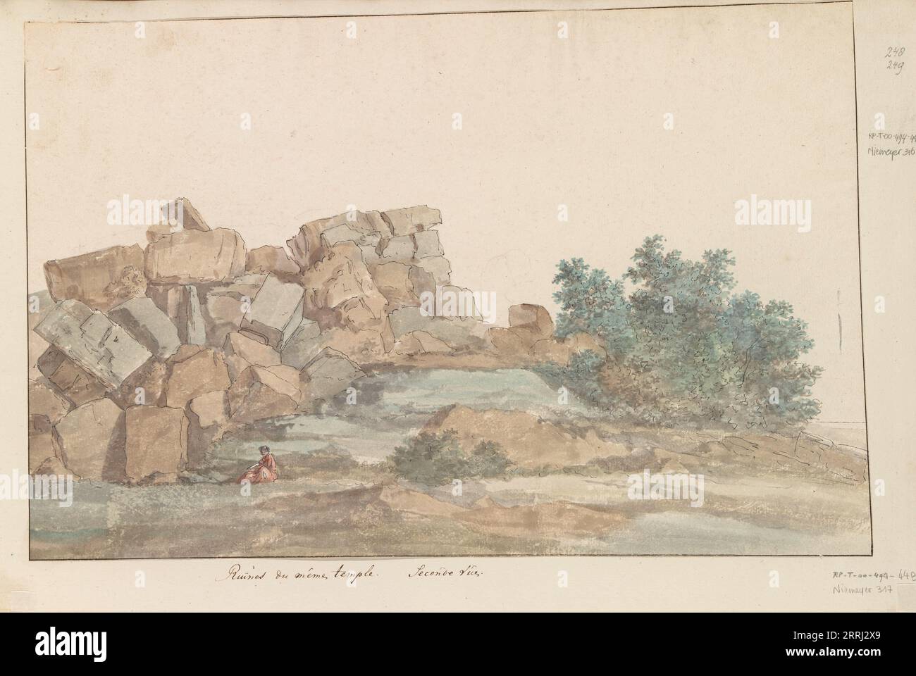Remains of Zeus Olympus Temple at Agrigento, 1778. Drawing from the ...