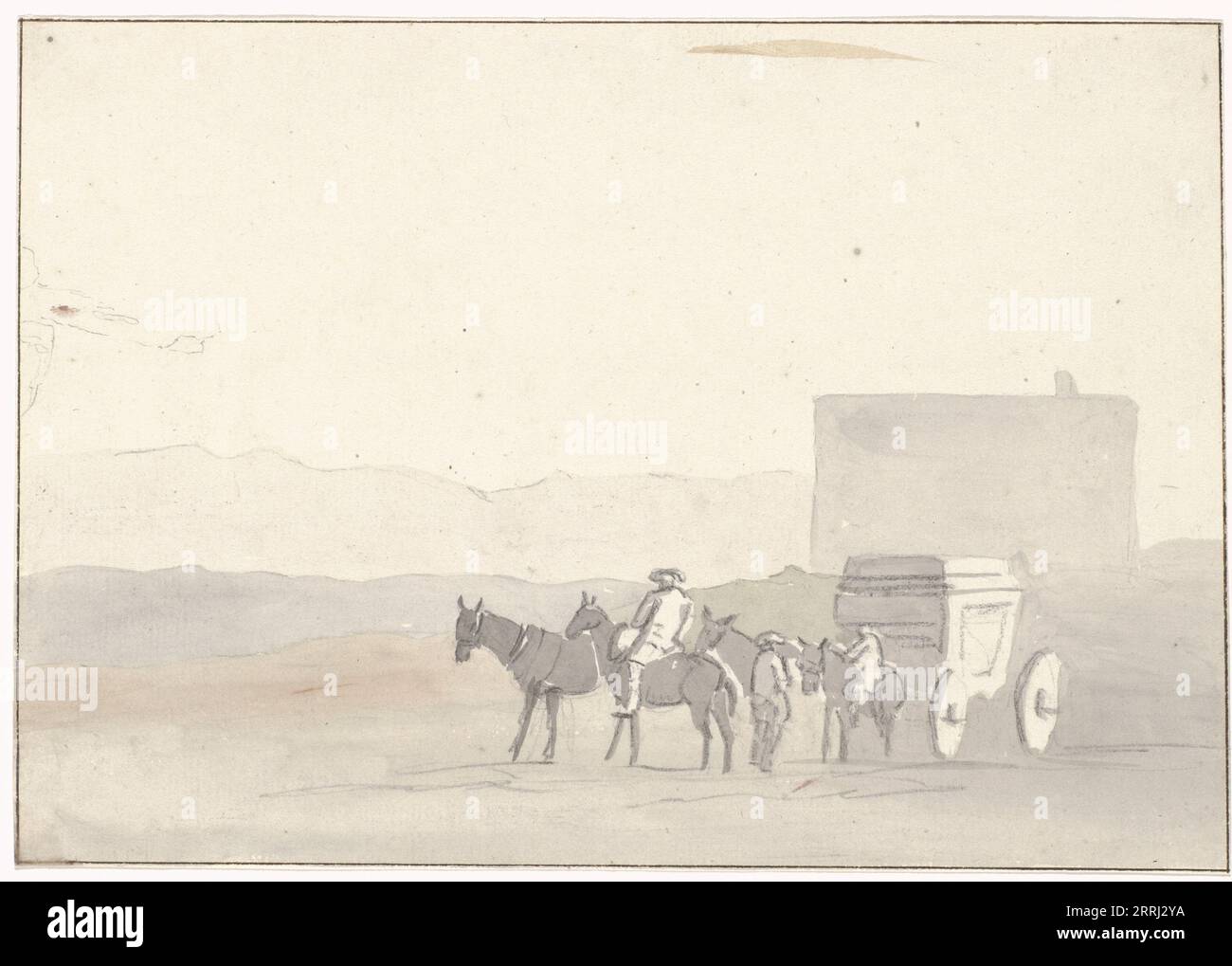 Stop on the road before arrival in Terracina, 1778 Stock Photo - Alamy