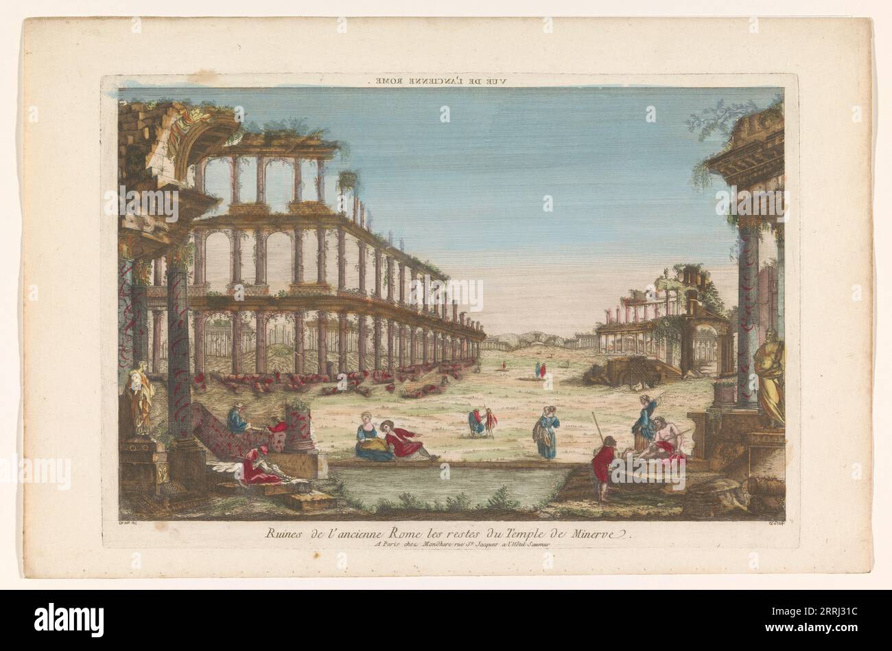 View of the ruins of the temple of Minerva in Rome, 1759-c.1796 Stock ...
