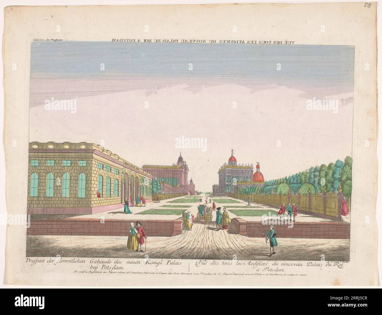 View of the New Palace in Potsdam seen from the garden, 1755-1779 Stock ...