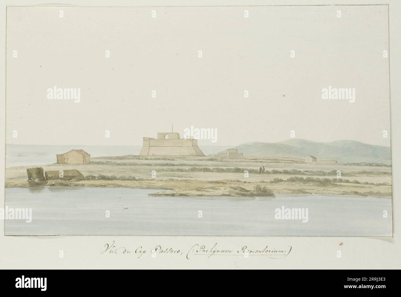 View of Capo Passero, 1778. Drawing from the album 'Voyage to Italy ...