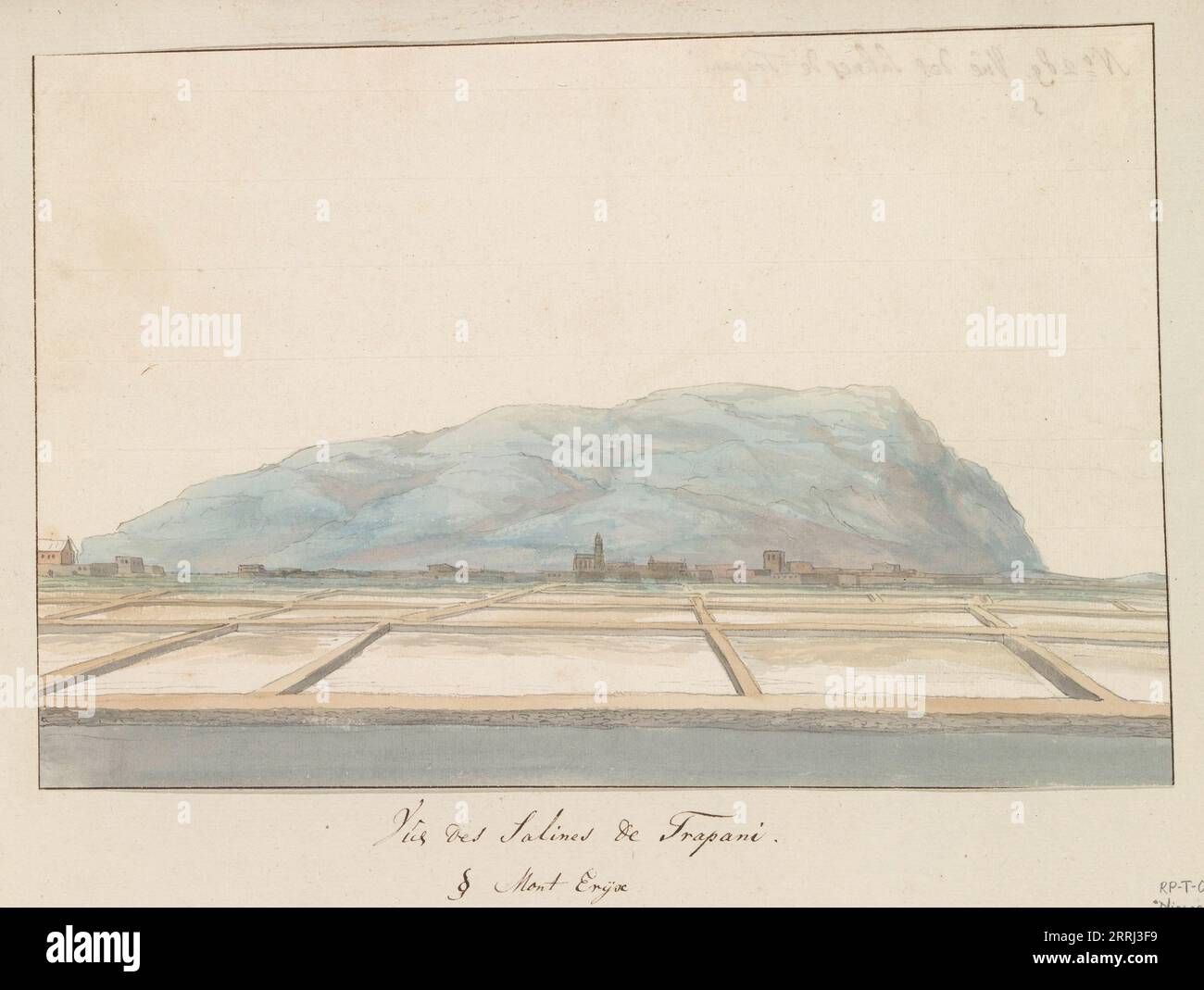View of the salt pans of Trapani, 1778. Drawing from the album 'Voyage ...