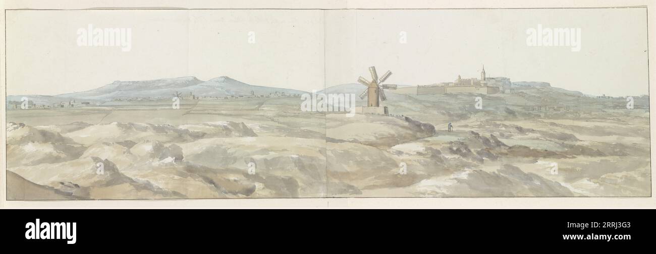 View of the town of Ghozo on the island of Gozo, 1778. Drawing from the ...
