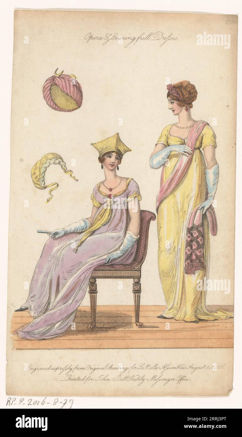 Opera & Evening Full Dresses, "La Belle Assemblee", August 1 1806 ...