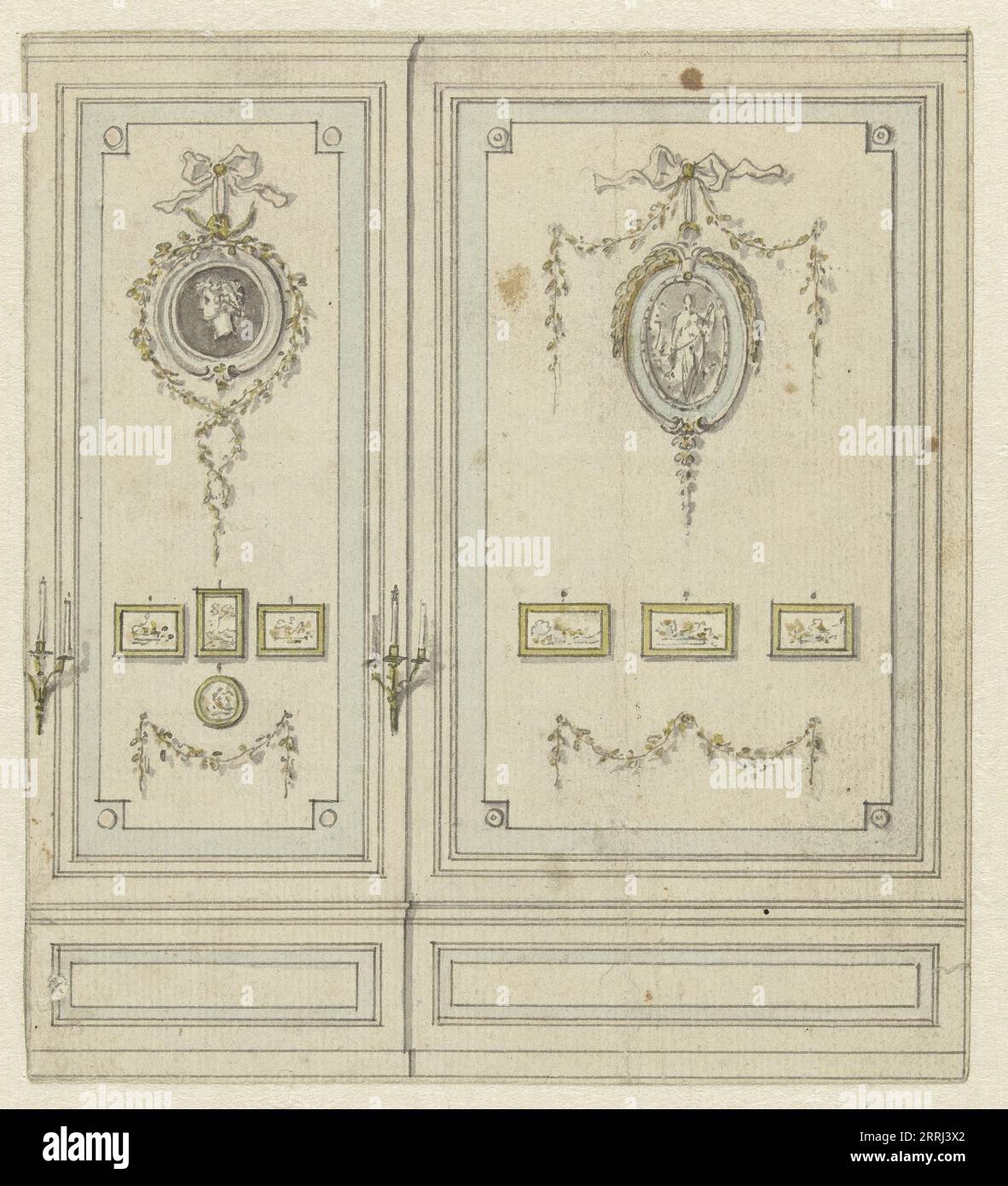 Design for part of a wall painting for the Van Hasselt side room, c ...