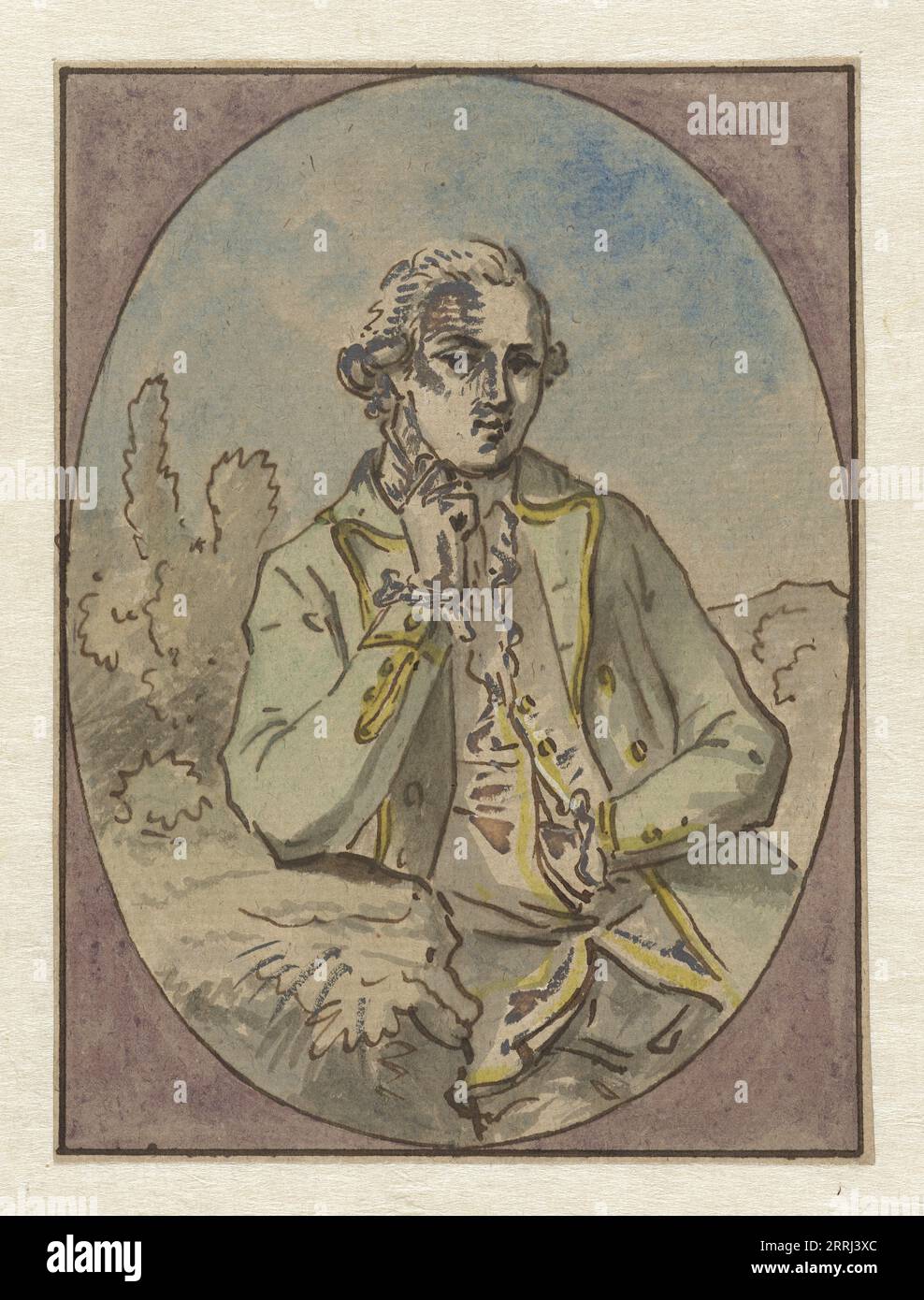 Portrait of unknown man, in oval frame, c.1752-c.1819 Stock Photo - Alamy