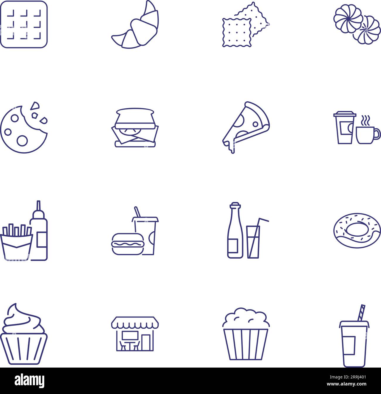 Snacks icons. Set of line icons Stock Vector Image & Art - Alamy