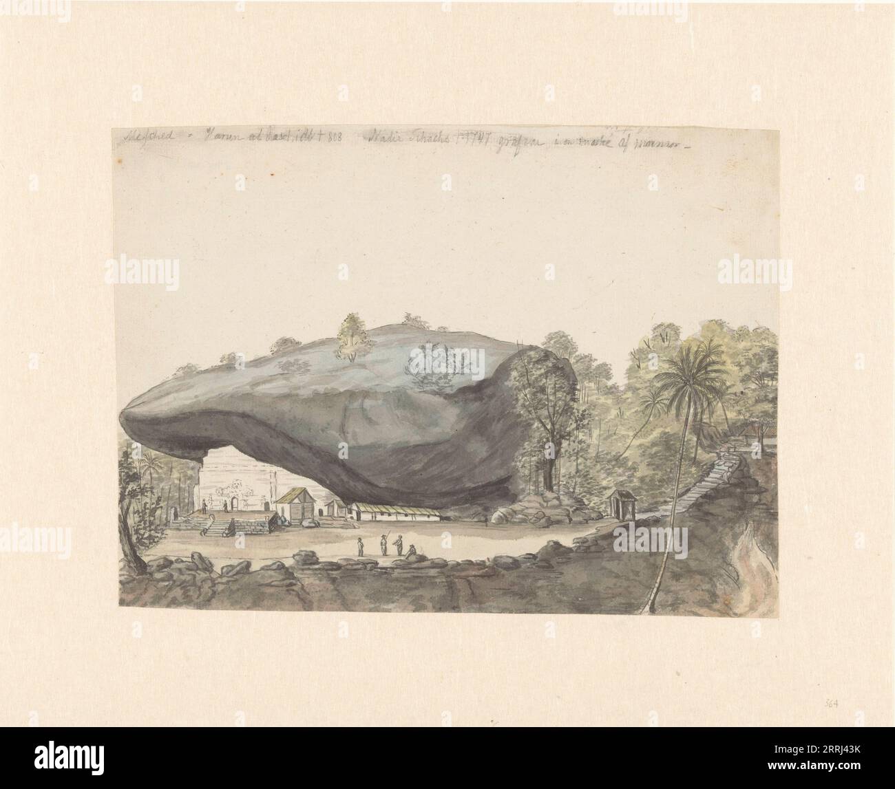 Islamic rock sanctuary of Kuragala in Ceylon, 1785. Kuragala mosque ...