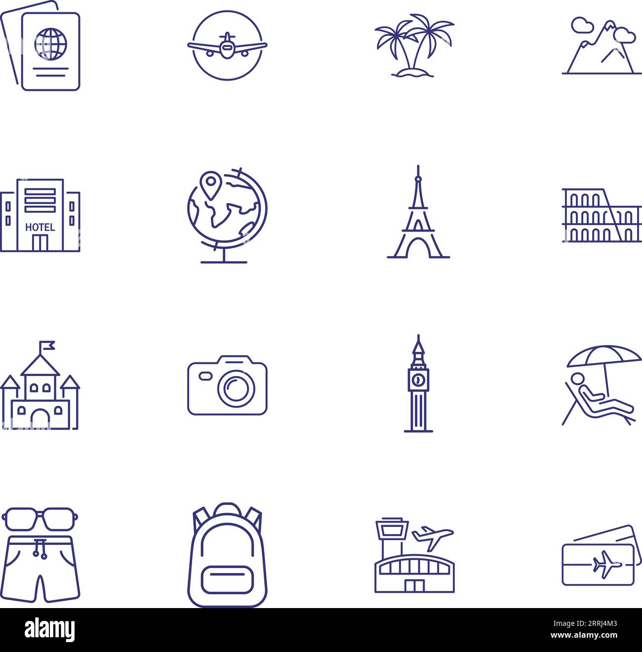 Tourism icons. Set of line icons Stock Vector Image & Art - Alamy