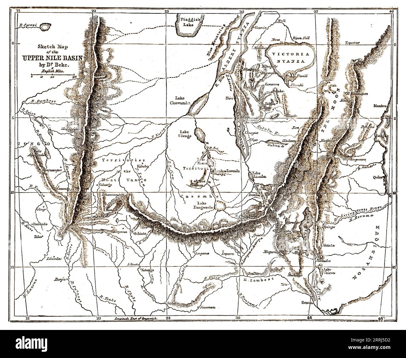 'Upper Nile Basin Map; The regions of the Cazembe', 1875. From ...