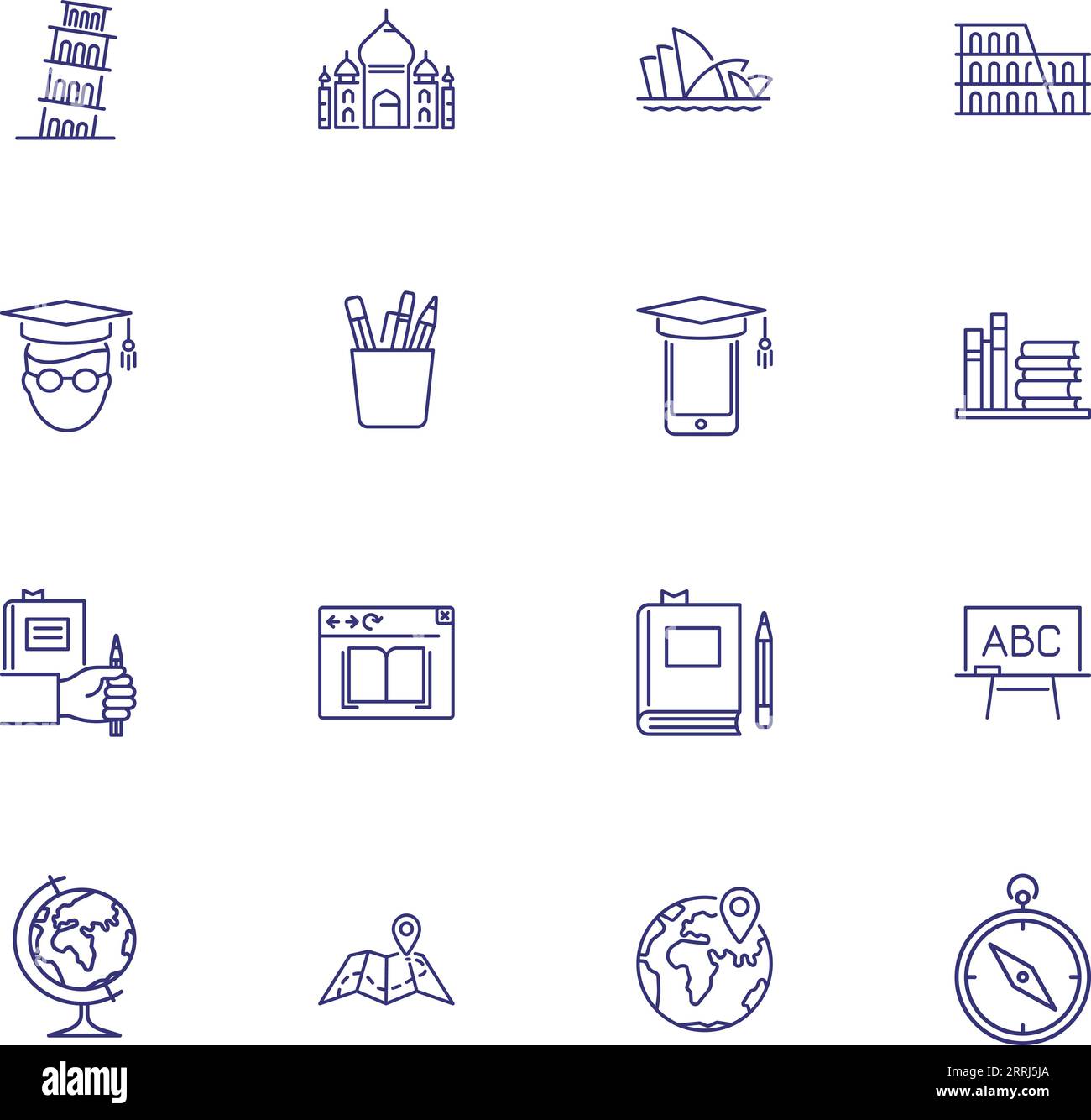 Tourism and education icons Stock Vector Image & Art - Alamy