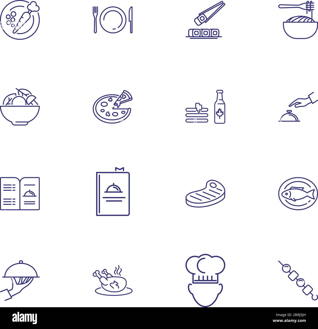 Restaurant dishes icons Stock Vector Image & Art - Alamy