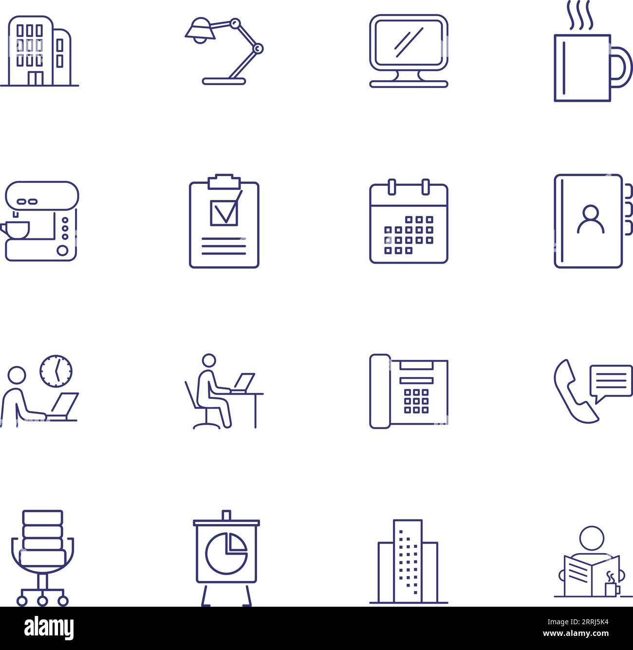 Office line icon set Stock Vector Image & Art - Alamy