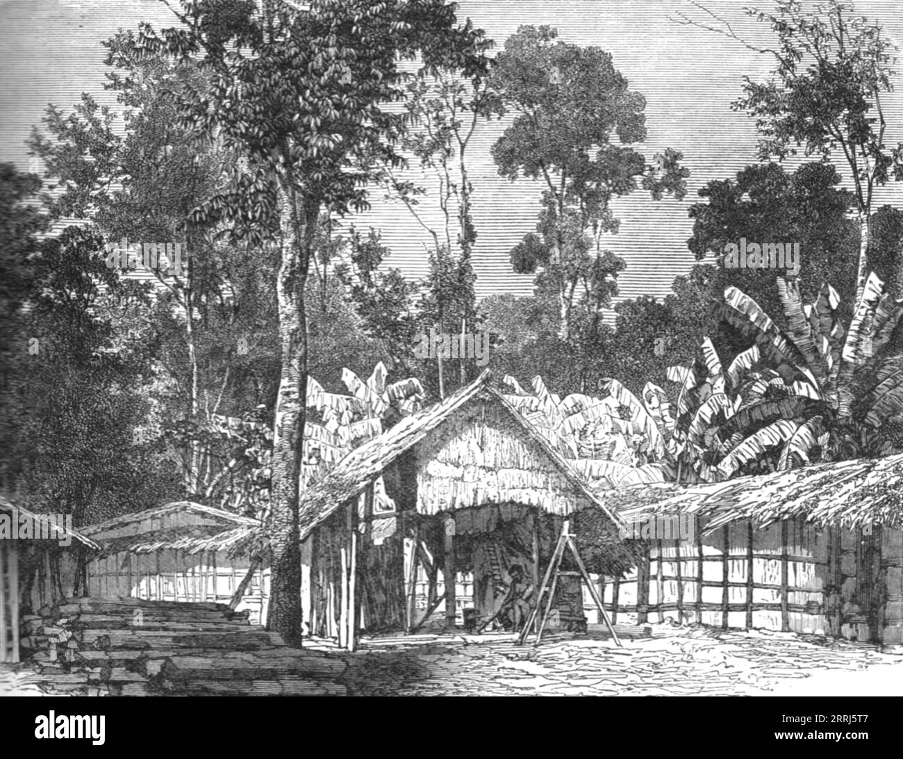 'A village on the Gaboon; The Gaboon.', 1875. From, 'Illustrated ...