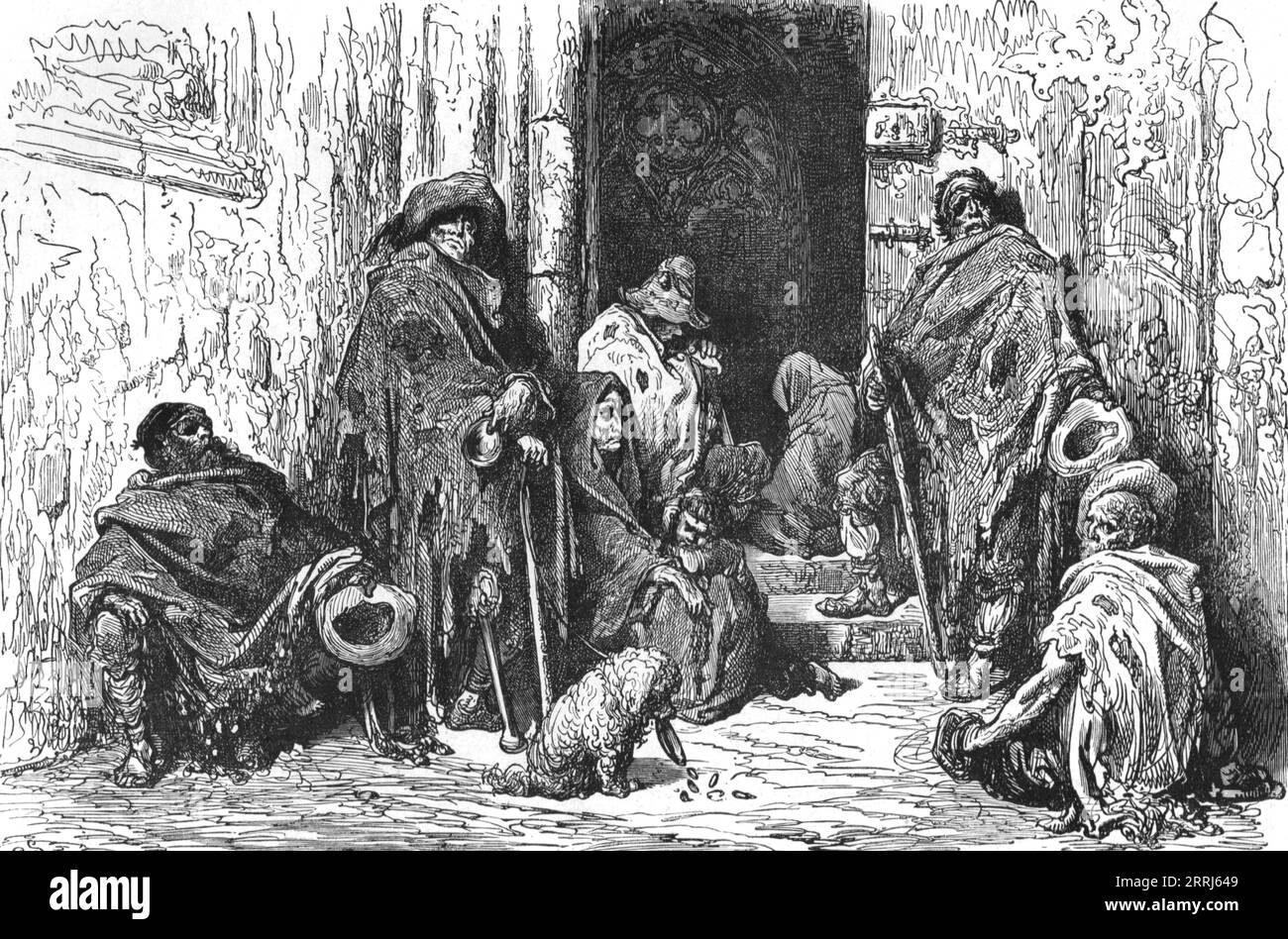 'Beggars in Cathedral of Barcelona; Notes on Spain', 1875. From ...