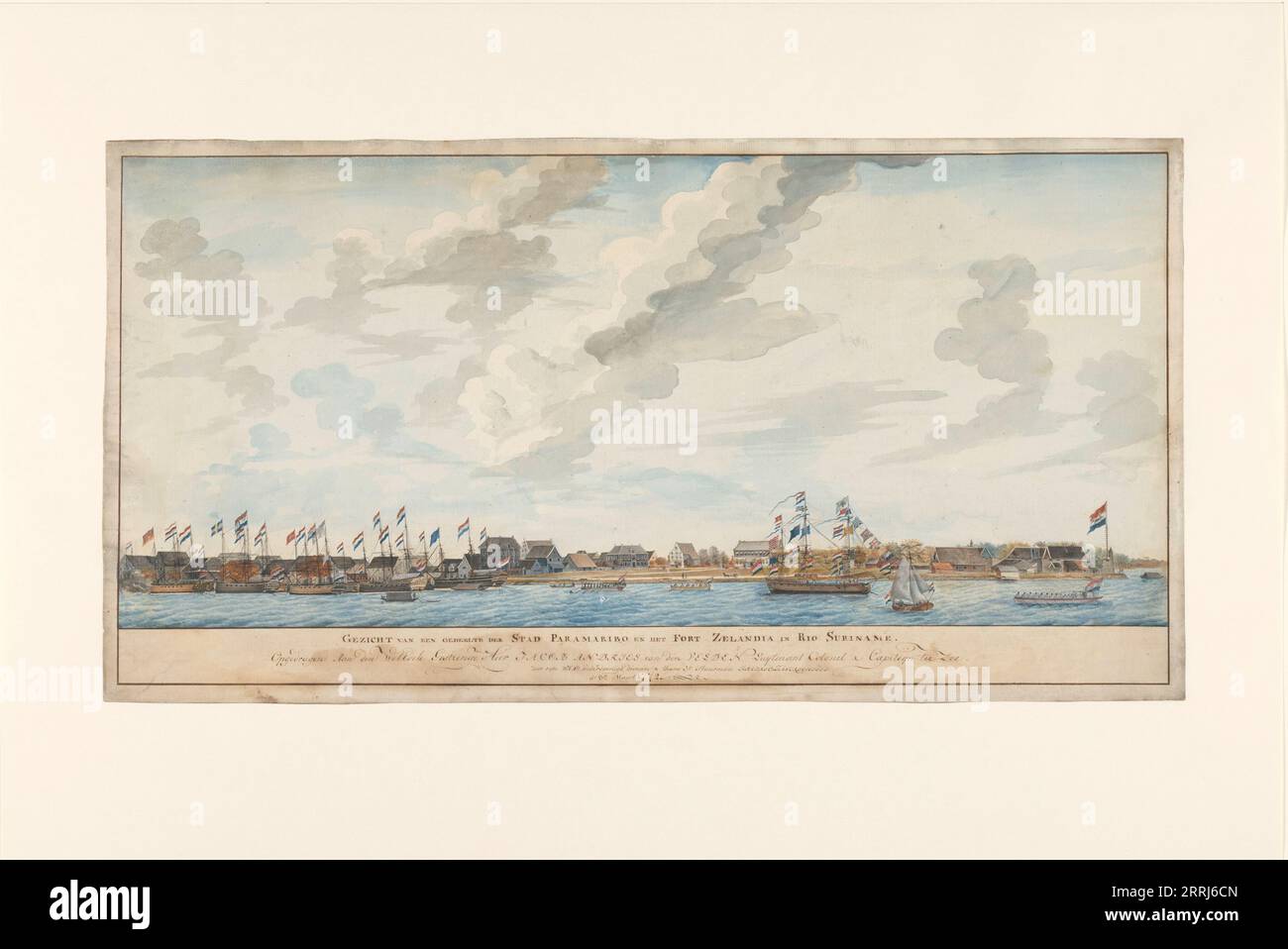 View of the city of Paramaribo and Fort Zeelandia, 1772. Gezicht van ...