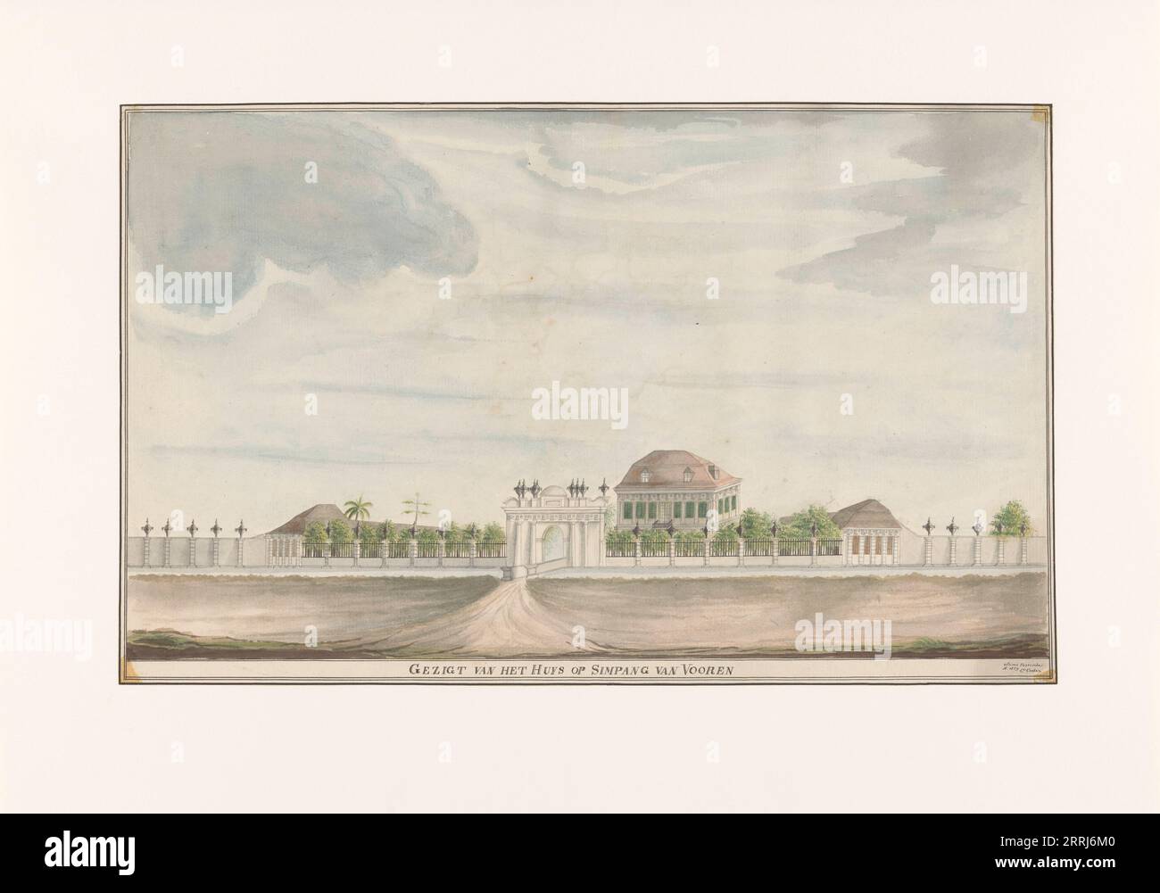 View of the House at Simpang van Vooren, 1809. View of the resident's ...