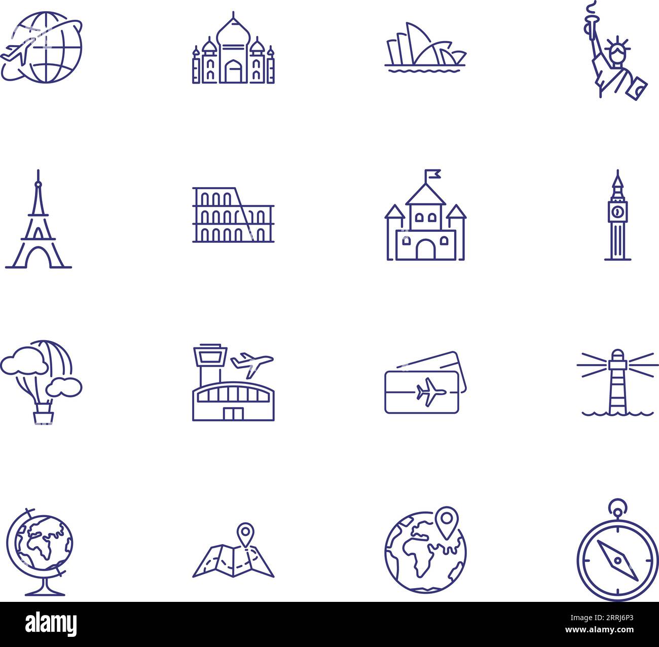 World sightseeing tour icons Stock Vector Image & Art - Alamy