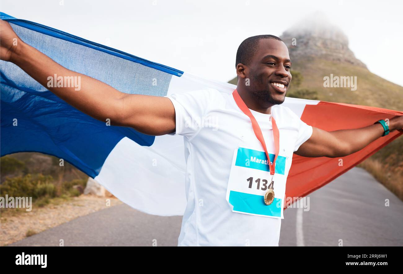 Runner mountain flag hi-res stock photography and images - Alamy