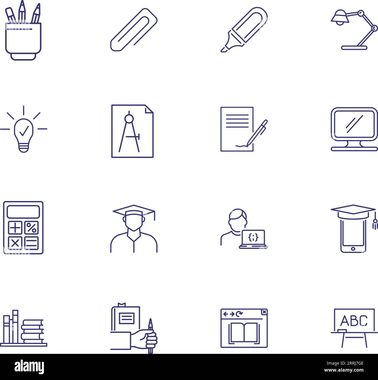 Education line icon set Stock Vector Image & Art - Alamy