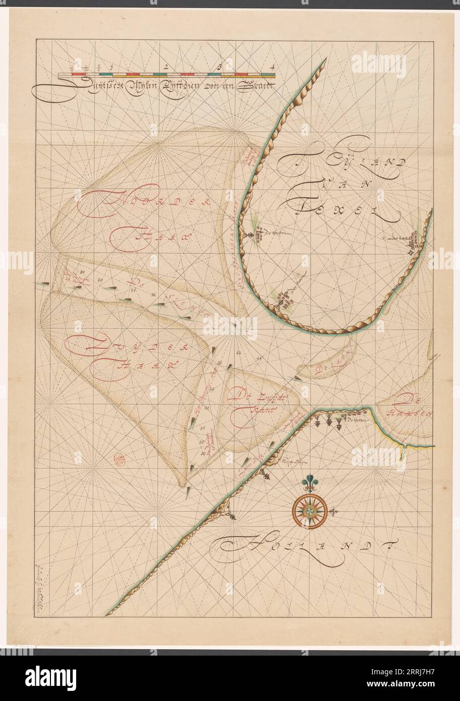 Map of a part of the head of North Holland, southern Texel and the ...