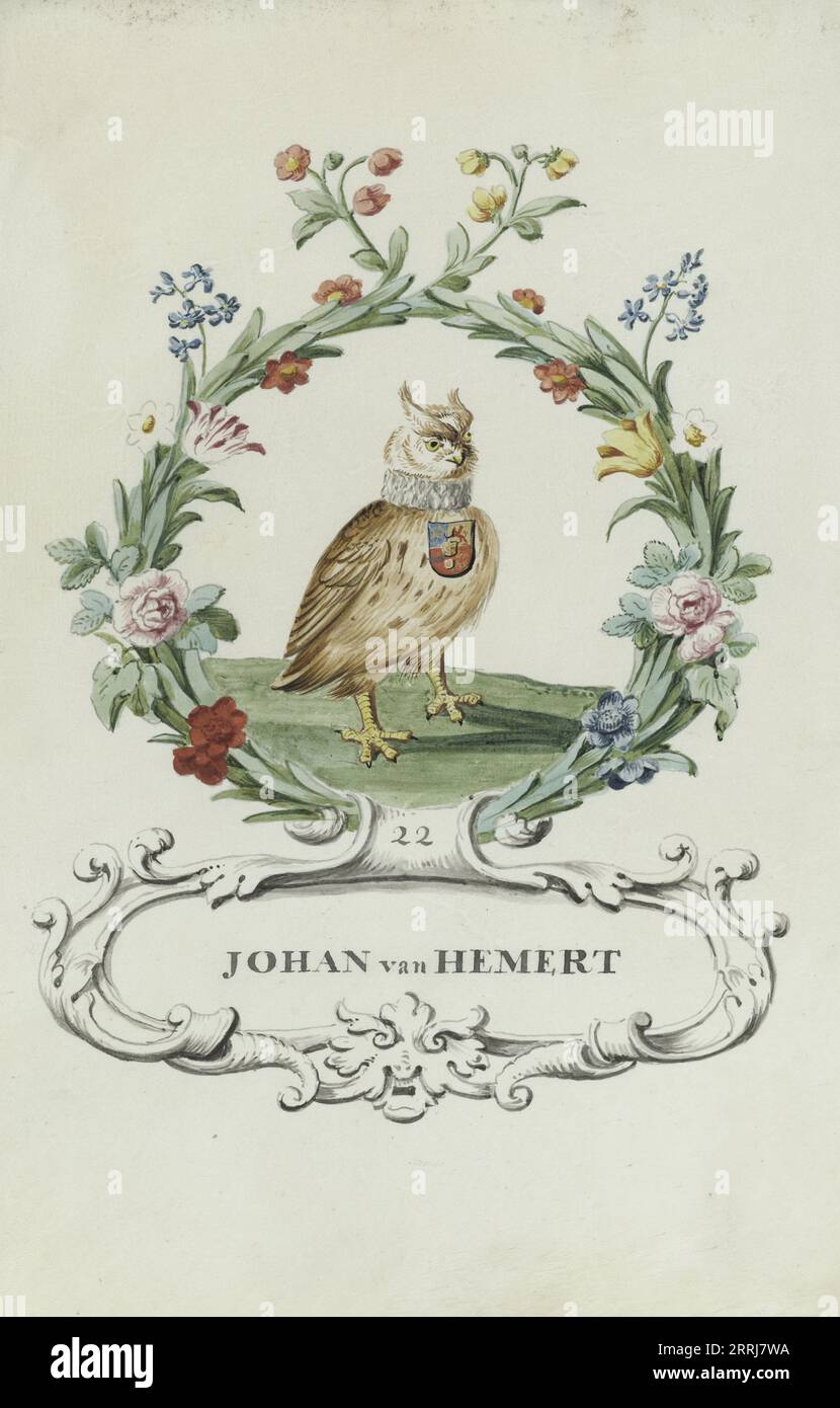Cartoon of Johan van Hemert, 1710-1720. Johan van Hemert was a judge of ...