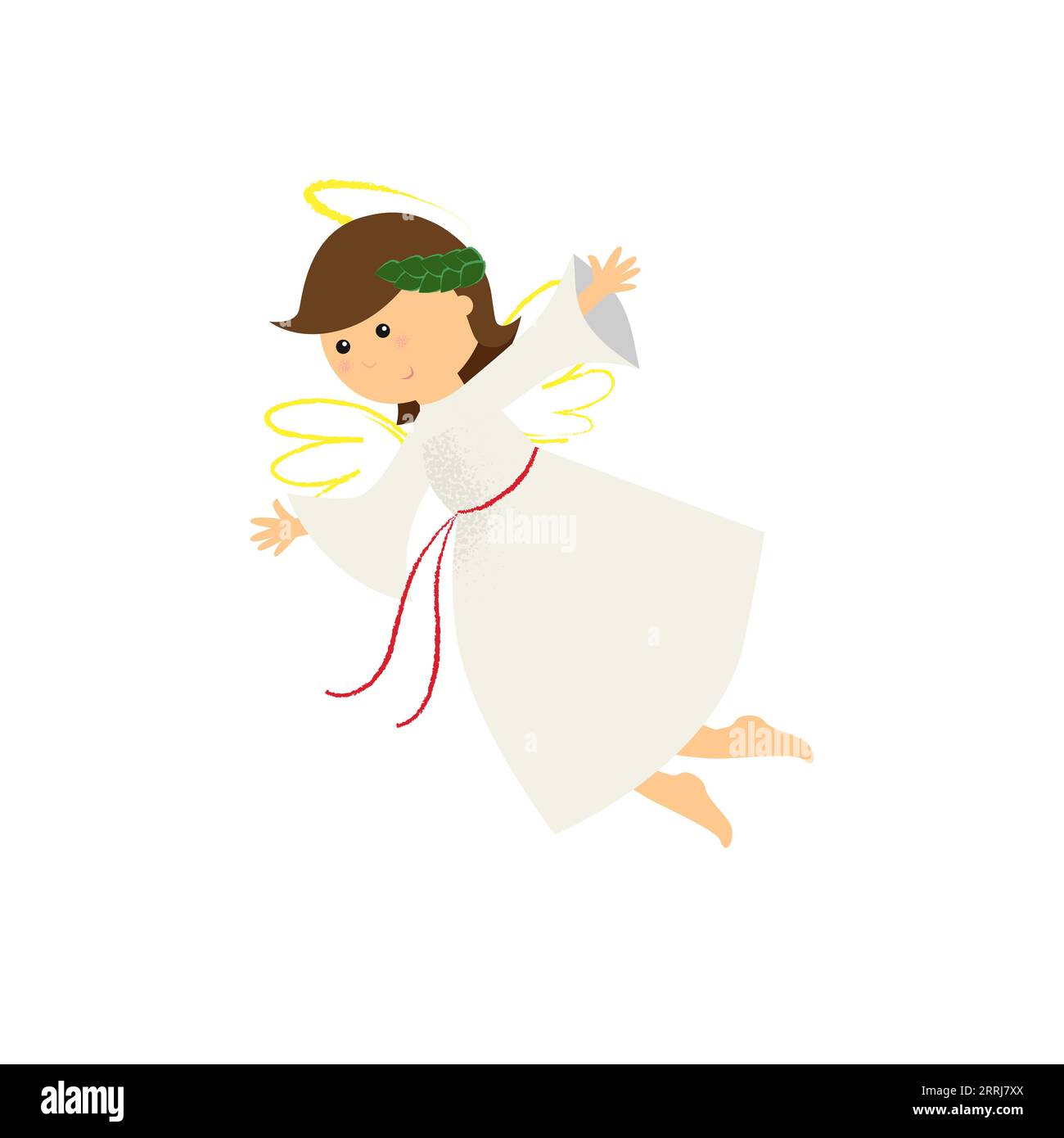 Happy angel girl with wings flying Stock Vector Image & Art - Alamy