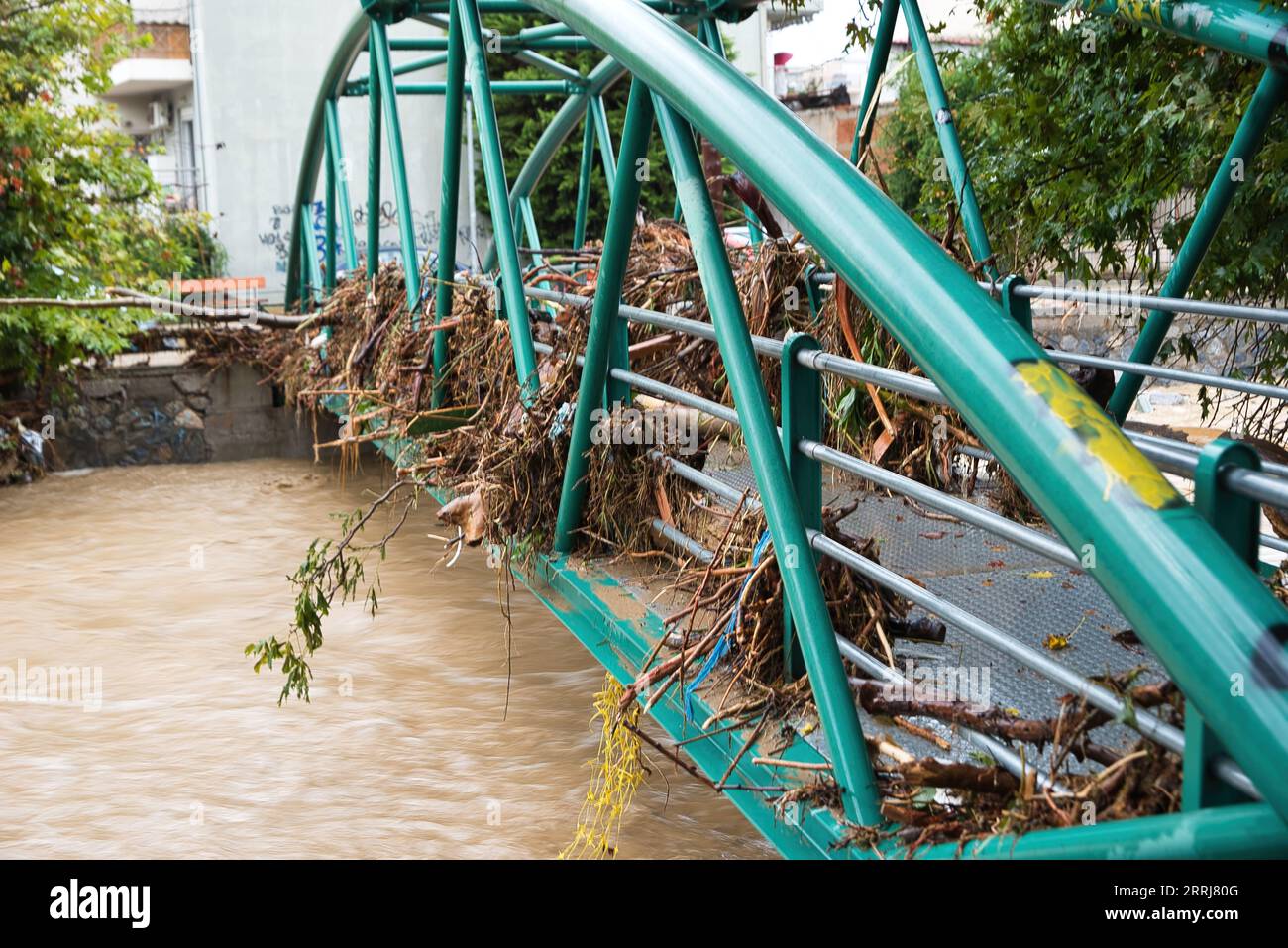 massive damage from heavy rain and flooding in the city of Volos ...
