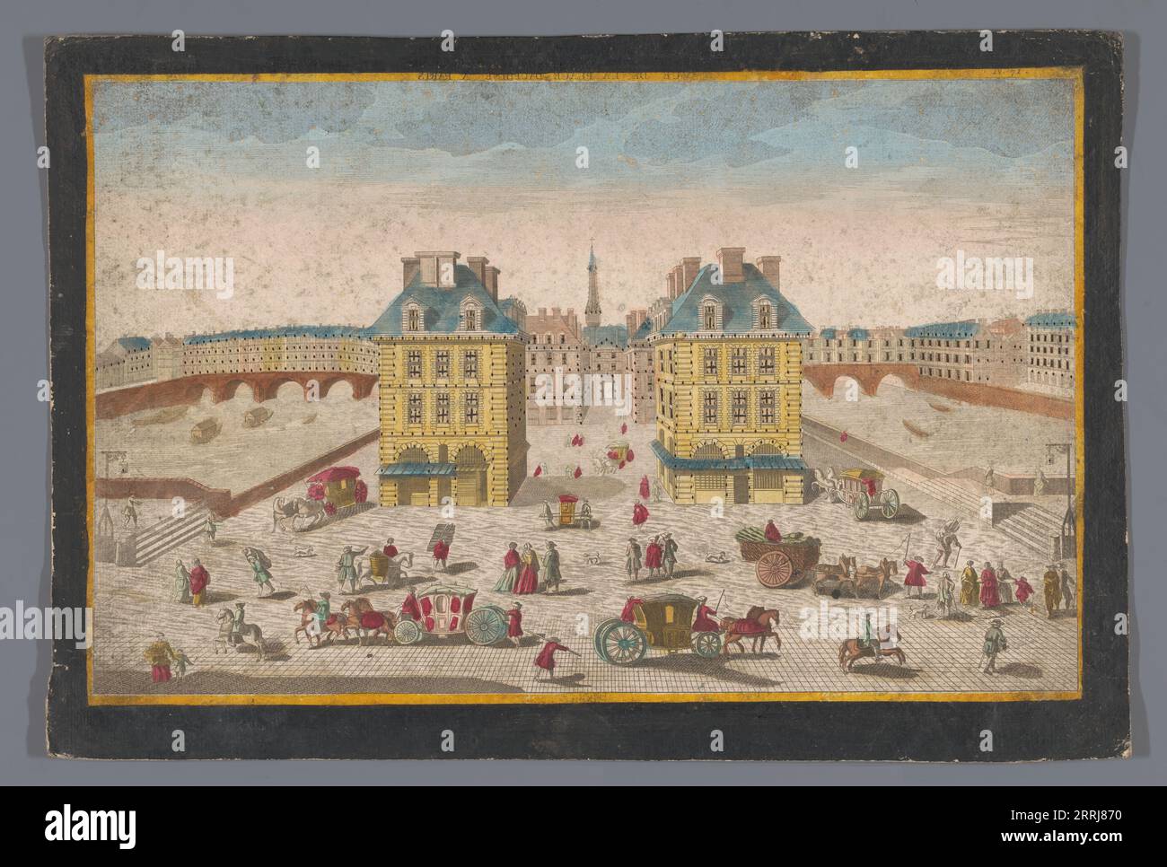 View of the Place Dauphine with the built-up Pont au Change and the ...