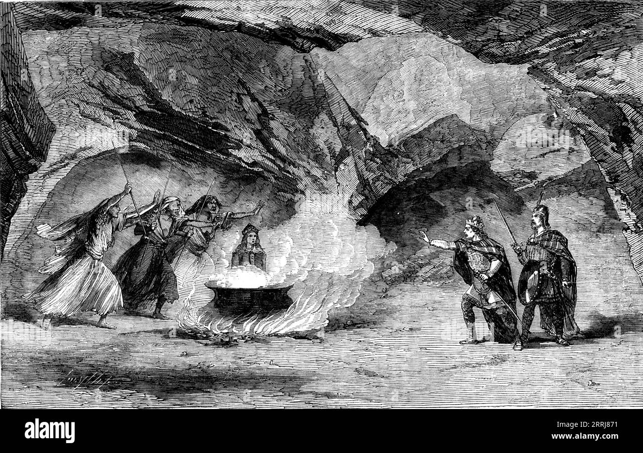 Scene from "Macbeth", at the Princess' Theatre, 1858. London stage ...