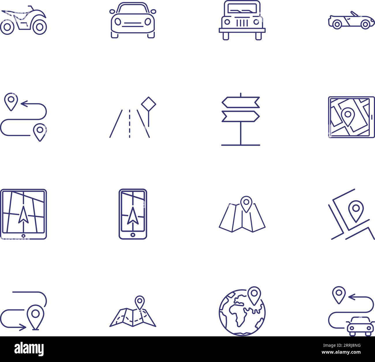 Road trip line icon set Stock Vector Image & Art - Alamy