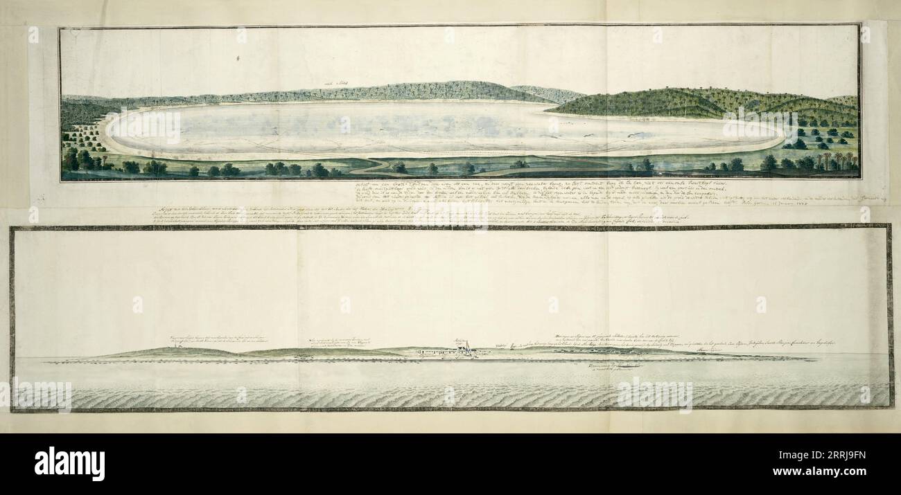 View of a saltpan, near the mouth of the Swartkops River, 1778. and ...