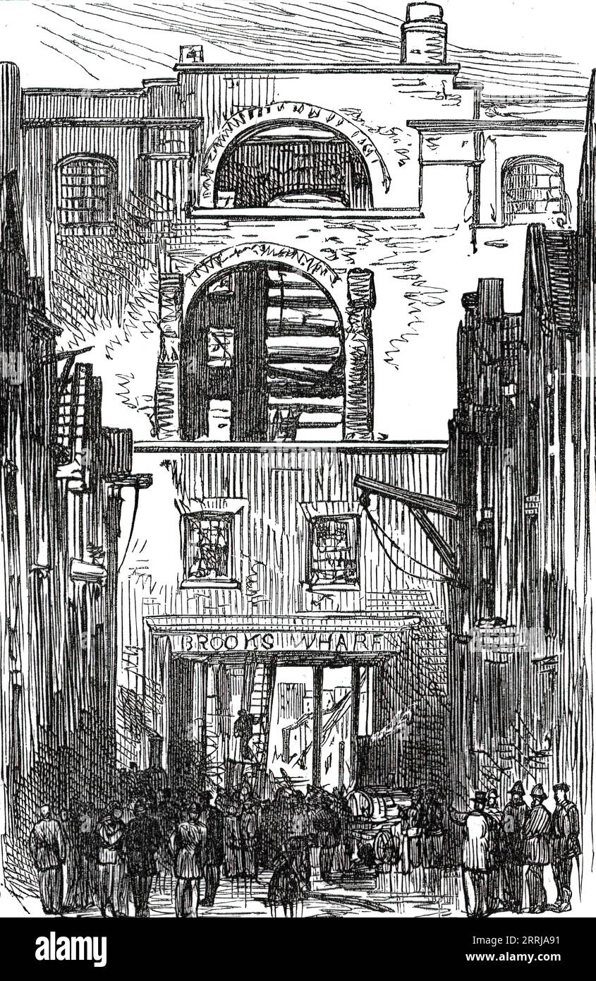 The Ruins (of the Great Fire at Brooks's Wharf), from Thames-Street ...