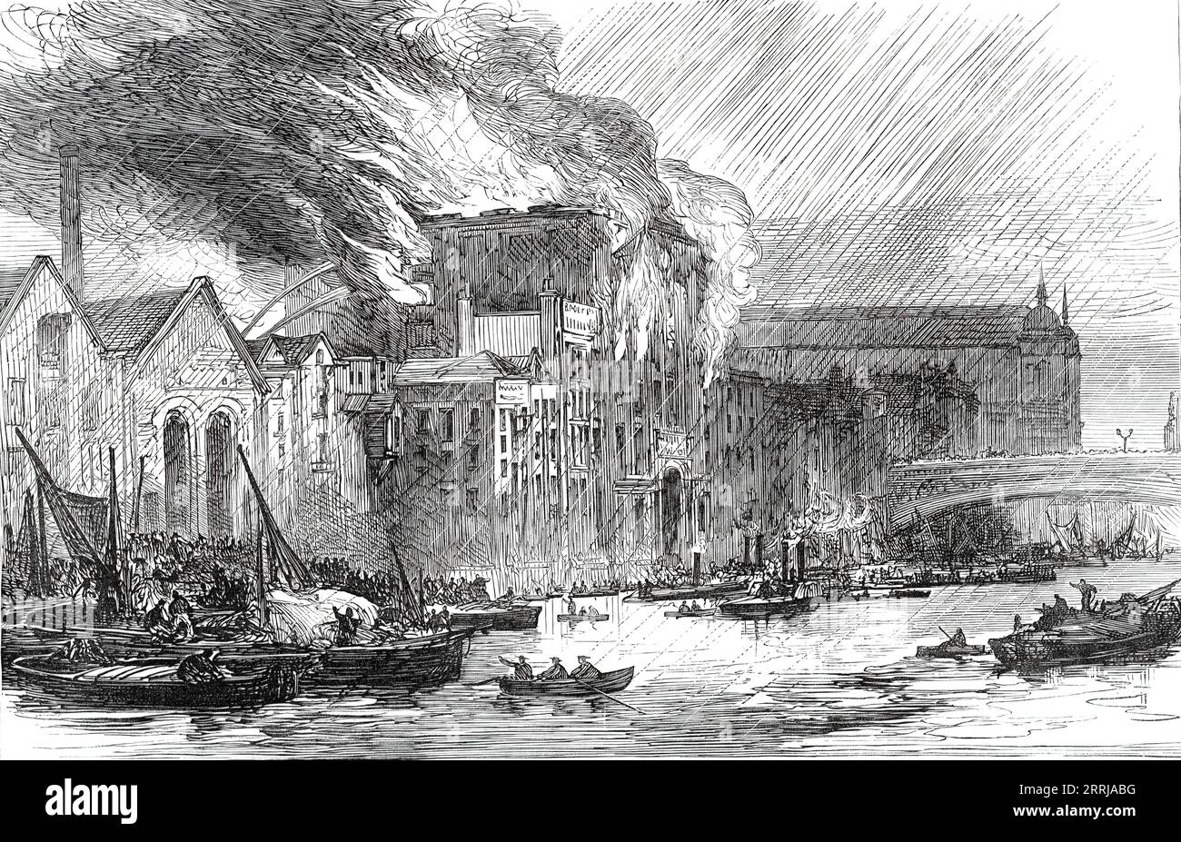 The Great Fire at Brooks's Wharf, Queenhithe, [London], 1876. 'The ...