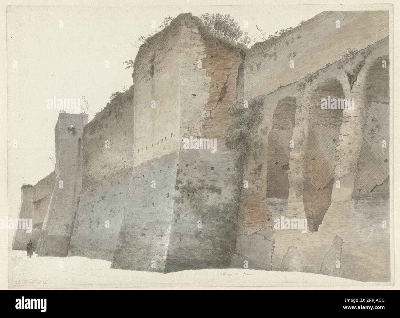 The Aurelian Wall in Rome, c.1809-c.1812. Construction of this 18 ...