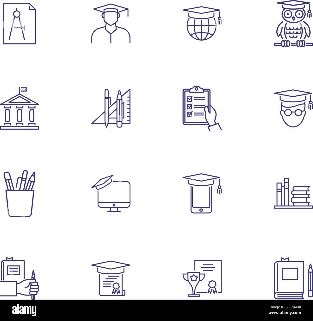 Higher education line icon set Stock Vector Image & Art - Alamy