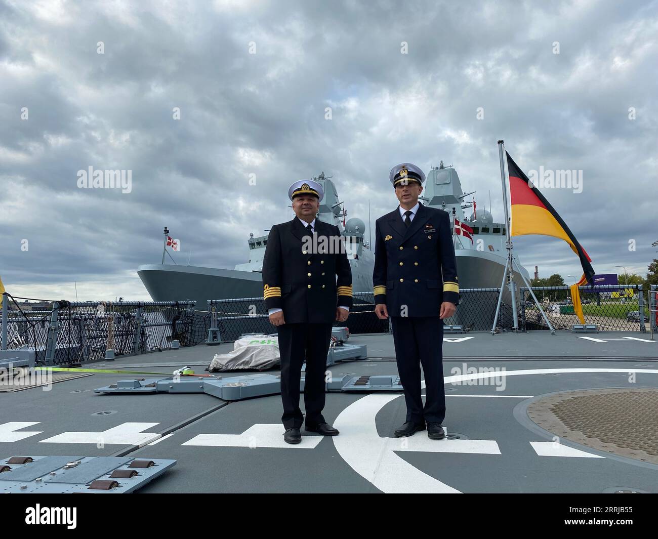 Riga, Latvia. 08th Sep, 2023. Flotilla Admiral Stephan Haisch (l ...