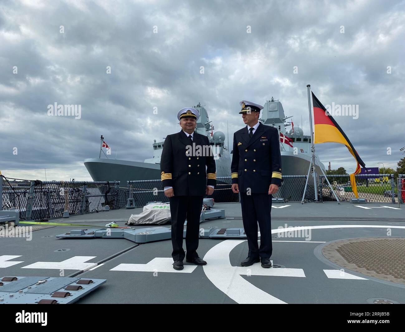 Riga, Latvia. 08th Sep, 2023. Flotilla Admiral Stephan Haisch (l ...