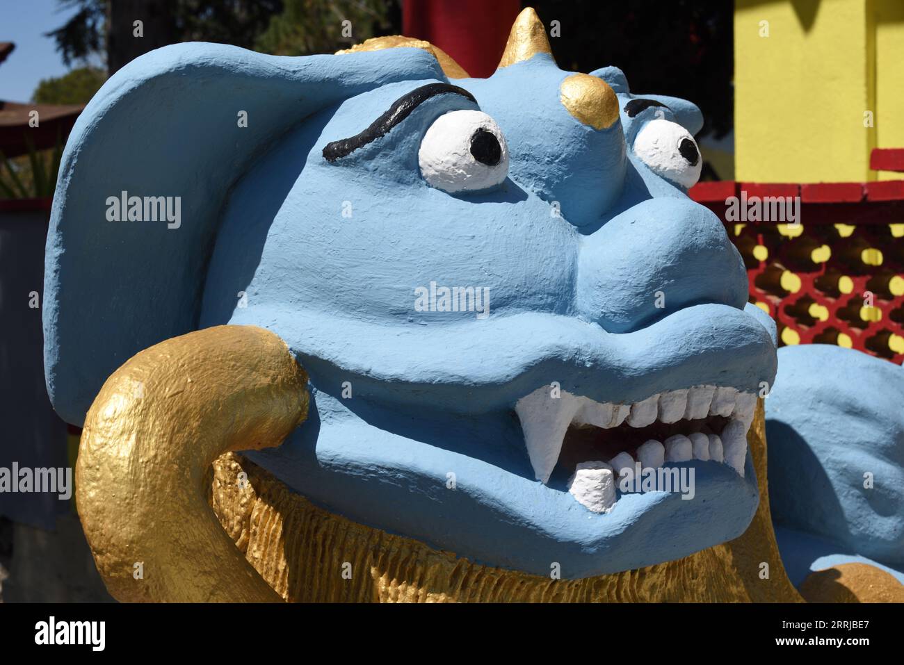 Blue Demon, Devil or Monster Sculpture Outside the Vietnamese style ...