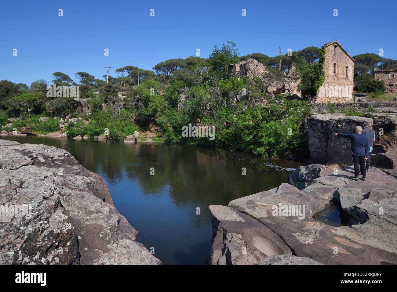 Ruined Sawmill on River Aille from the Waterfalls or Cascades de l ...