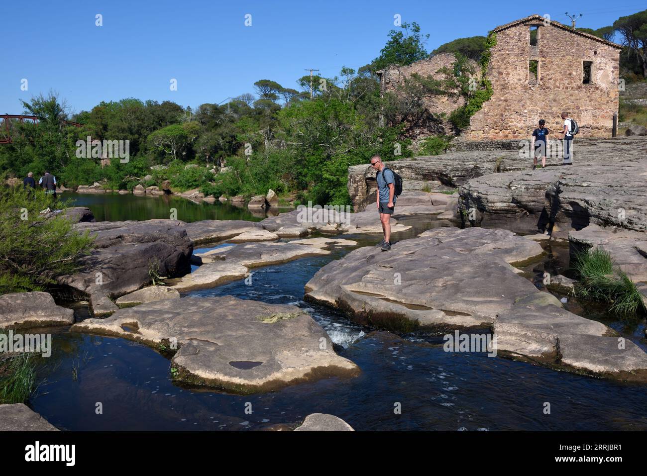 Ruined Sawmill on River Aille from the Waterfalls or Cascades de l ...