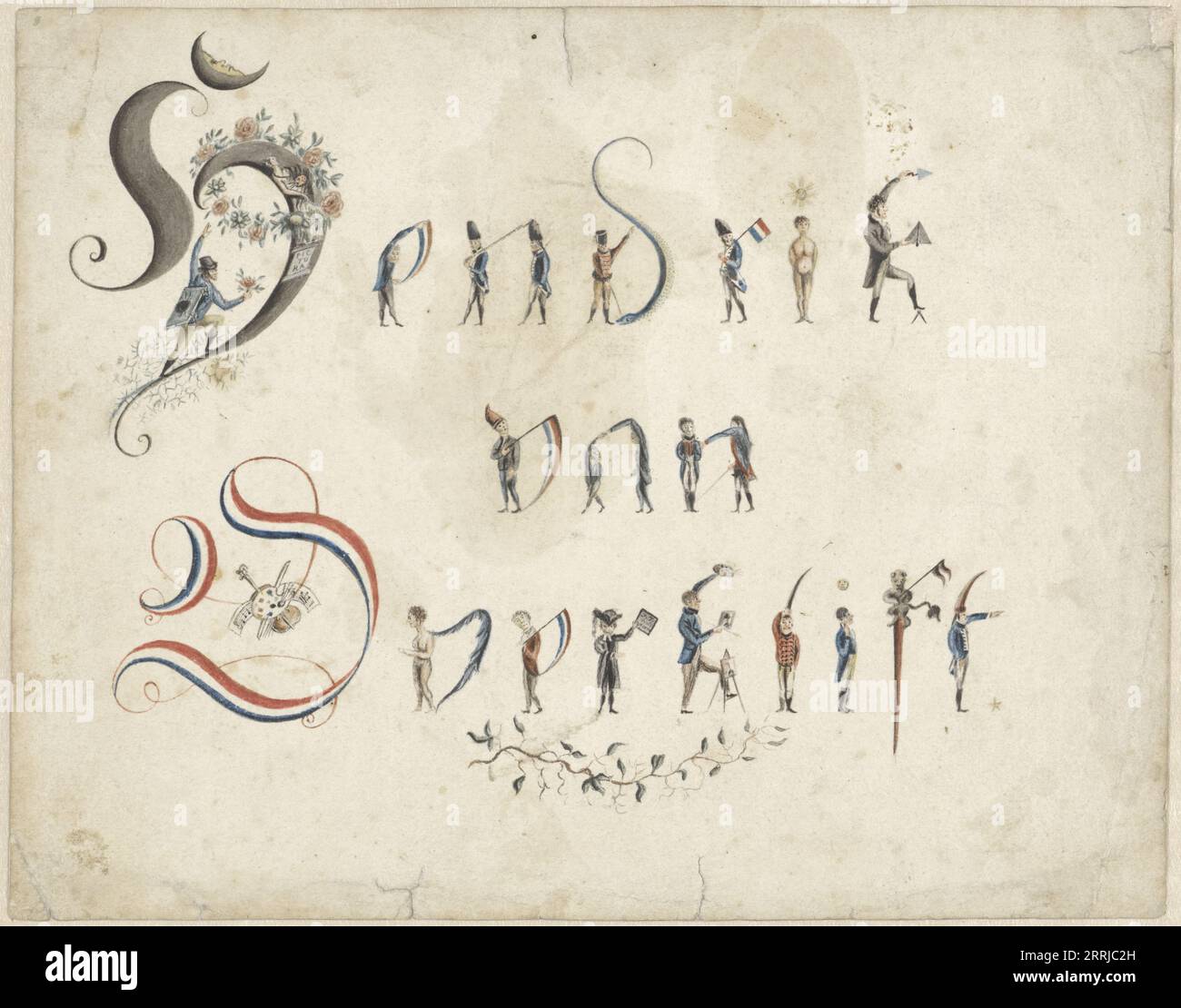 Anthropomorphic letters, 1775-1824. (Antropomorfe letters). Alphabet ...